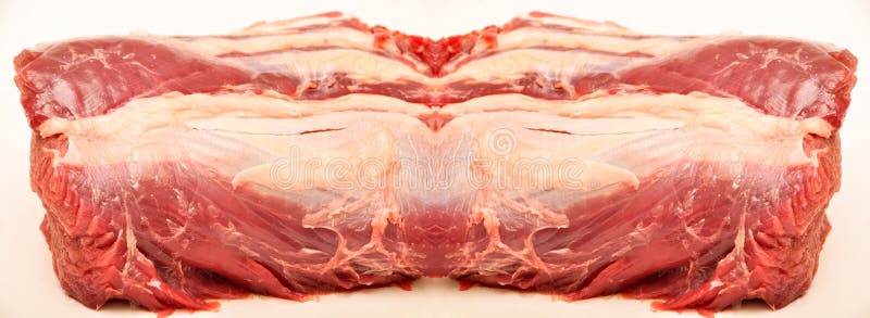 Clean Very Fresh Red Raw Cow Meat Beef, Isolated White Background ...