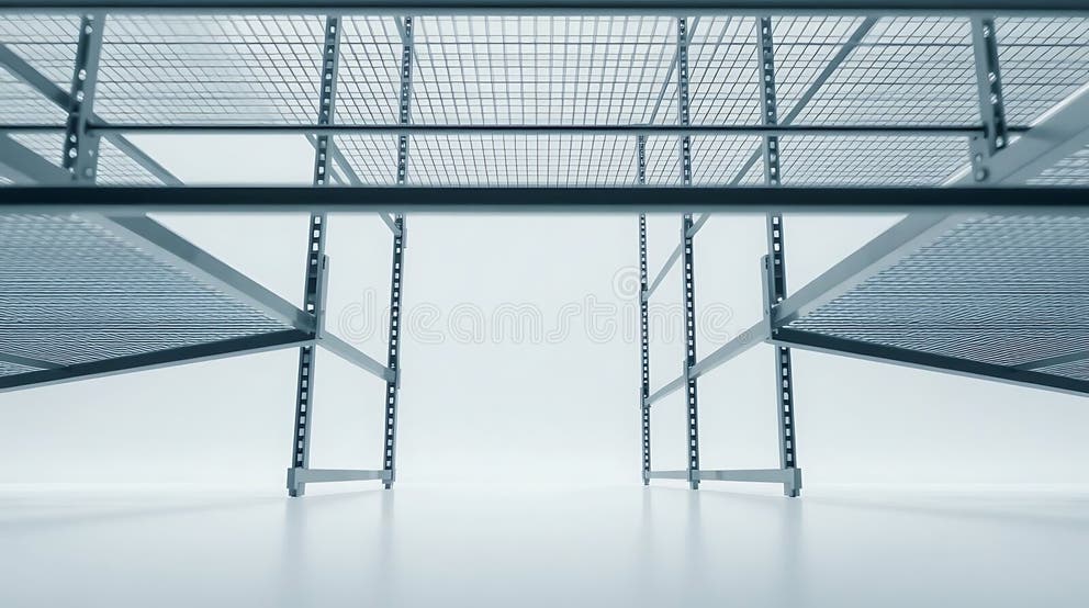 Clean Warehouse Racks Perspective, Empty and Ready for Organization ...