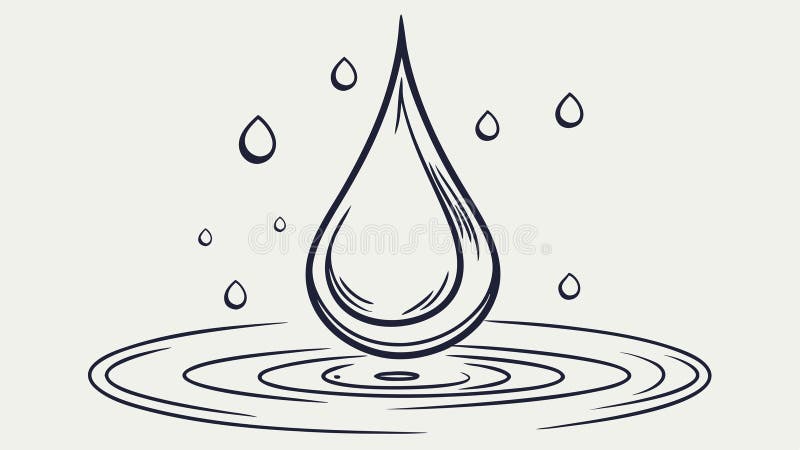 Clean Water Droplet Creating Ripples, Purity Symbol, Vector Design ...