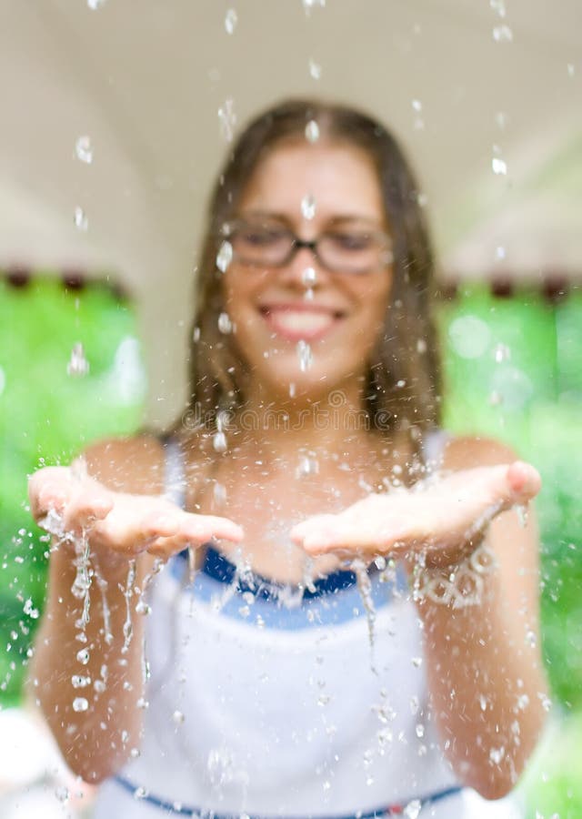 Clean Water Drops on the Hands Stock Photo - Image of closeup, catch ...