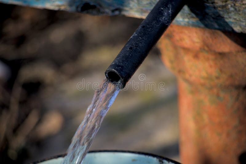 Clean Water Flows from a Plastic Pipe Stock Image - Image of clean ...