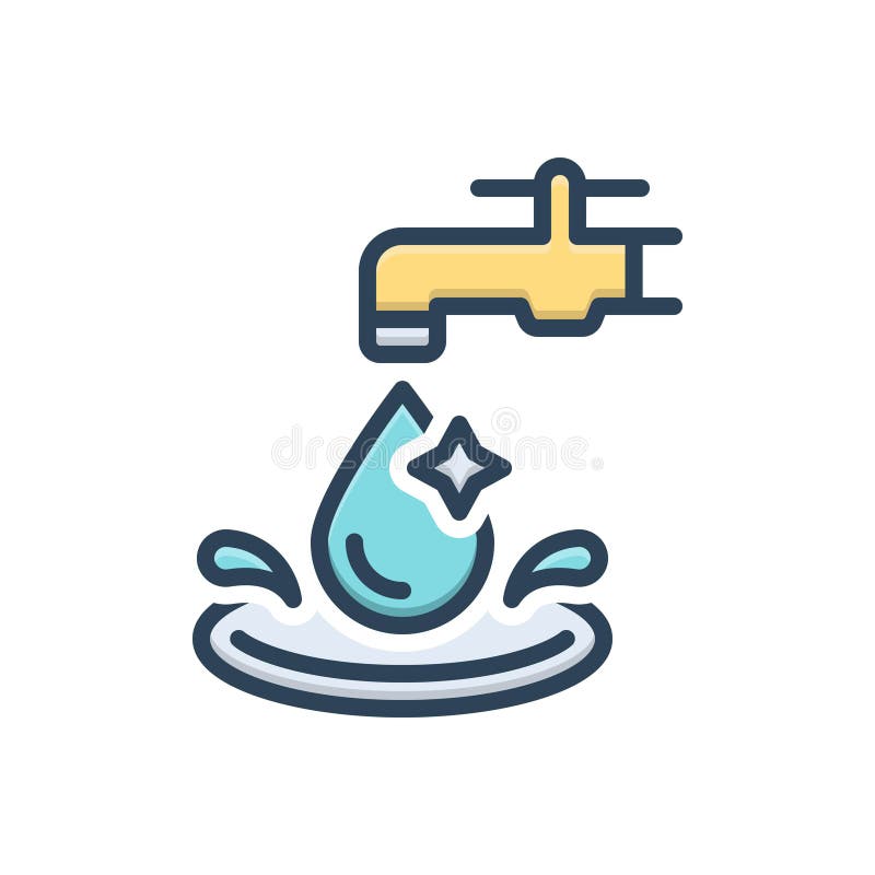 Color Illustration Icon for Clean Water, Faucet and Pure Stock Vector ...