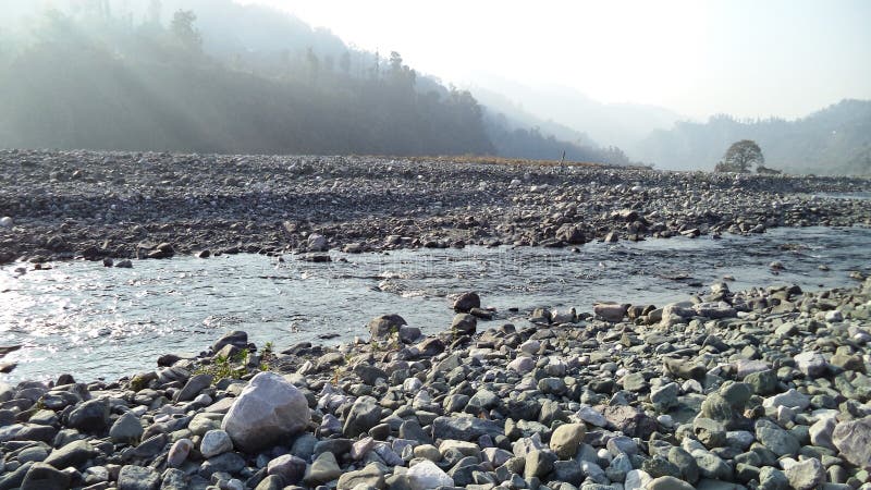 Clean Water Small River Flowing in Mountain Valley Stock Photo - Image ...