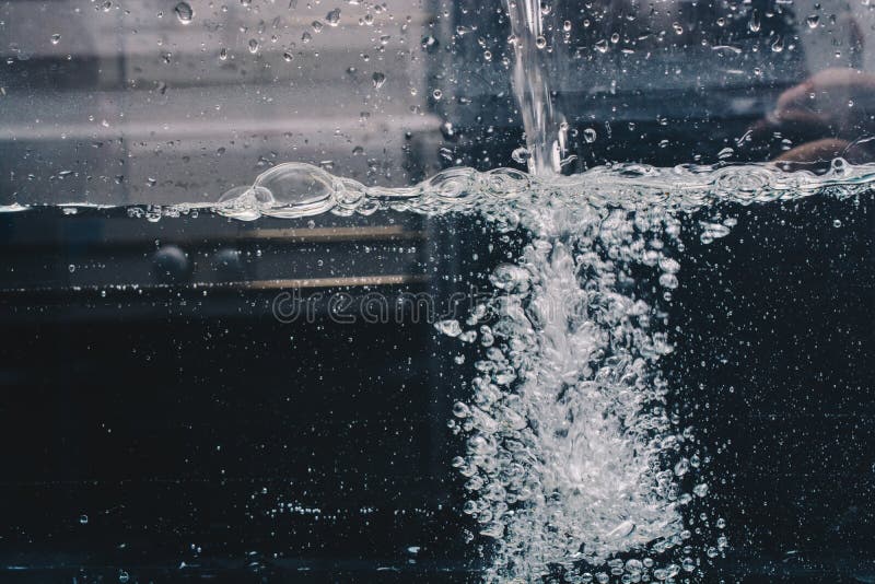 Clean Water Splash and Air Bubbles. World Water Day Concept Stock Image ...