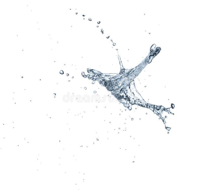Clean Water Splash Isolated on White Background Stock Image - Image of ...