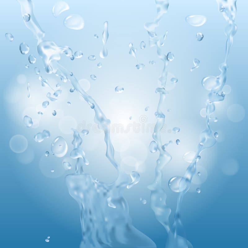 Clean Water Splashing on Blue Surface Background Stock Vector ...