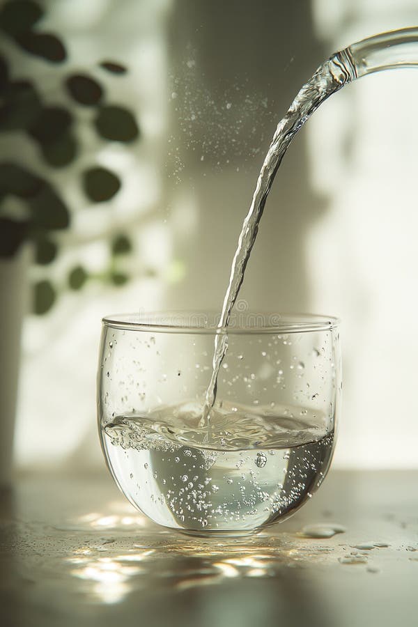 Clean Water from the Tap Flows into the Glass Stock Image - Image of ...