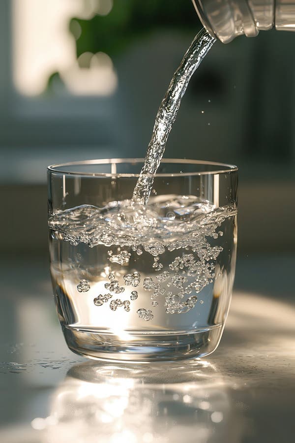 Clean Water from the Tap Flows into the Glass Stock Image - Image of ...