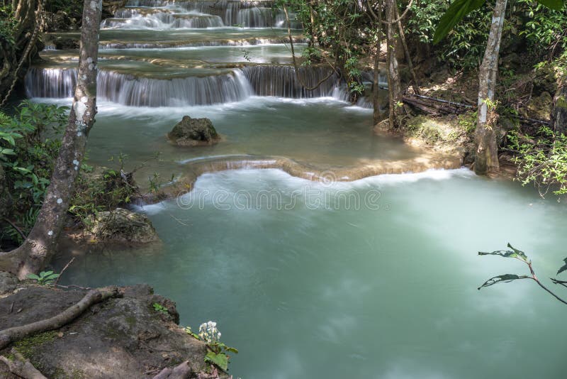 The Clean Waterfall There is an Emerald Green Colour Caused by ...