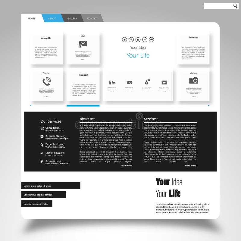 Clean Website Template Vector Eps 10 Stock Vector - Illustration of ...