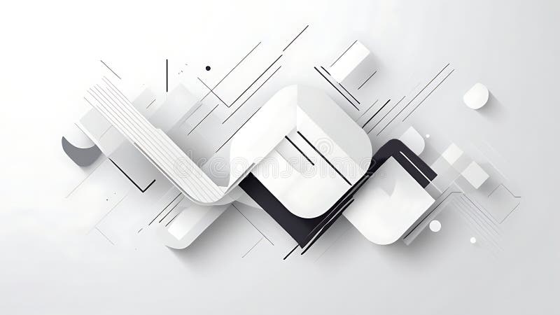 Clean White Background with Elegant Thin Geometric Lines, Made in a ...