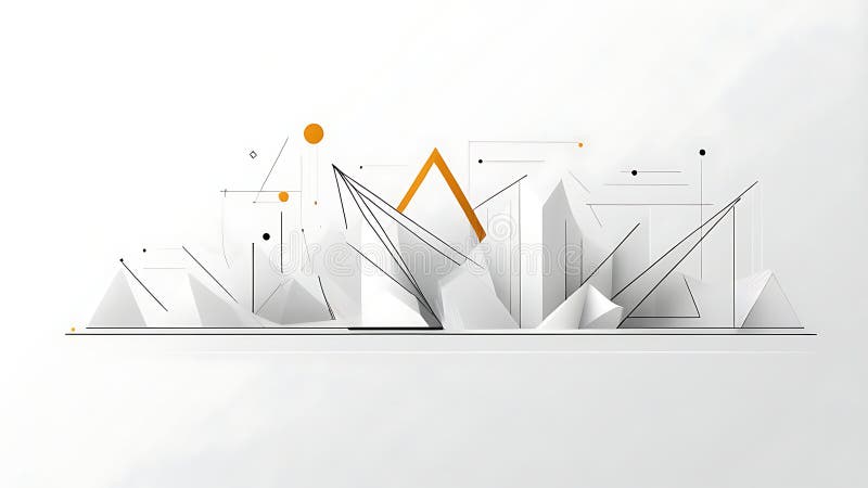 Clean White Background with Elegant Thin Geometric Lines, Made in a ...