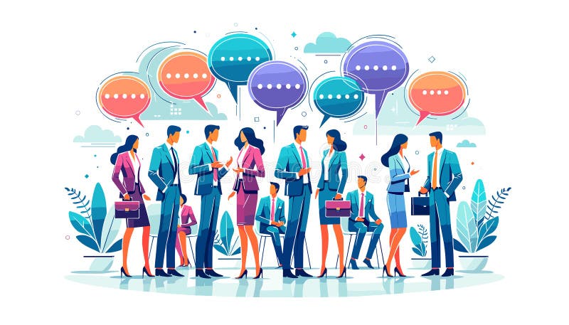 Corporate Networking and Communication Stock Vector - Illustration of ...