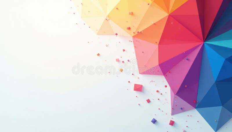 Clean White Background, Interconnected Low Poly Lines, Art ...