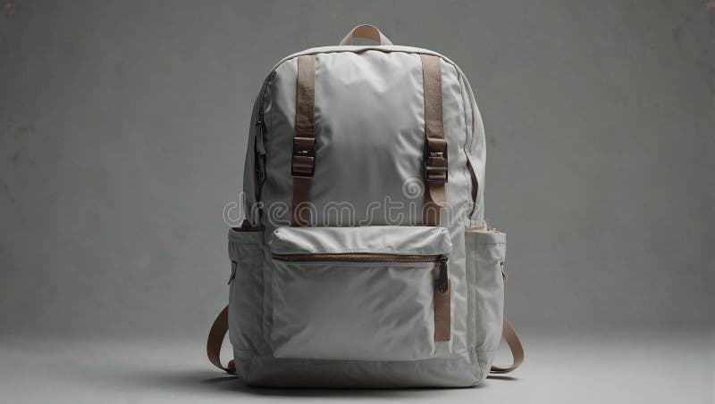 Clean White Backpack on Minimal Background. Vacation and Travel Concept ...