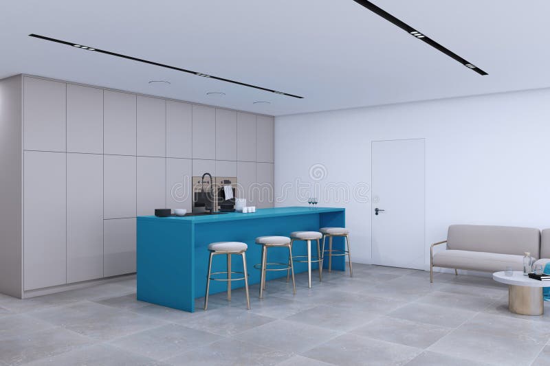 Clean White and Loft Kitchen Studio Interior. Designs Concept. 3D ...