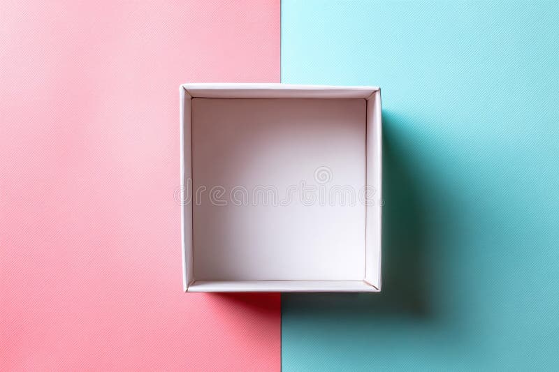 Clean White Box Centered on Solid Pastel Color Background, Showcasing ...
