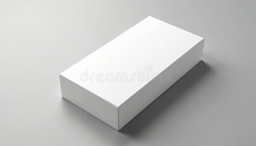 Clean White Box Packaging Mockup with Subtle Shadow on Grey Studio ...