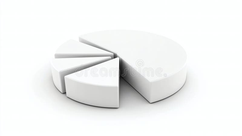 Minimalist 3D Pie Chart for Data Analysis Stock Illustration ...