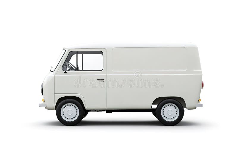 Clean White Delivery Van: Side View, Isolated on White Background ...