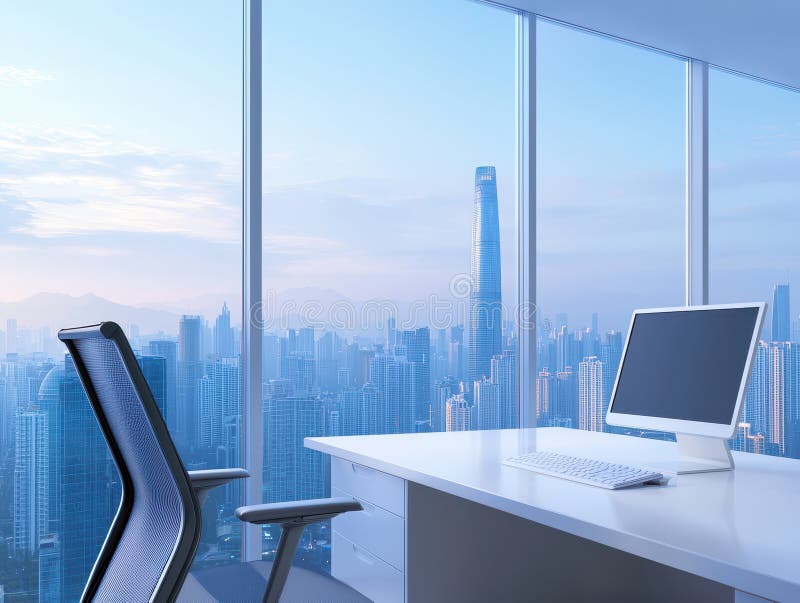 Clean White Desk, Minimalist Workspace for Enhanced Productivity and ...