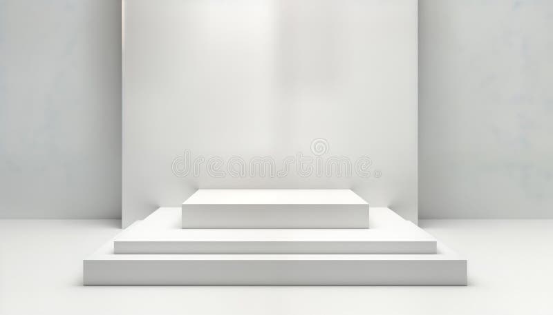 Clean White Display Stand. Modern, Minimalist Style. Empty Platform ...