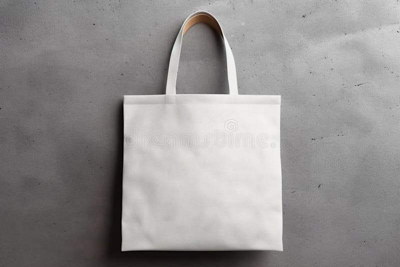 Clean White Eco Tote Bag Mockup Hanging on the Wall Stock Photo - Image ...