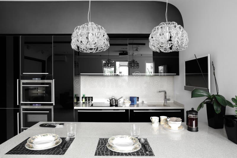 Clean White European Kitchen Stock Photo - Image of cloud, house: 33184852