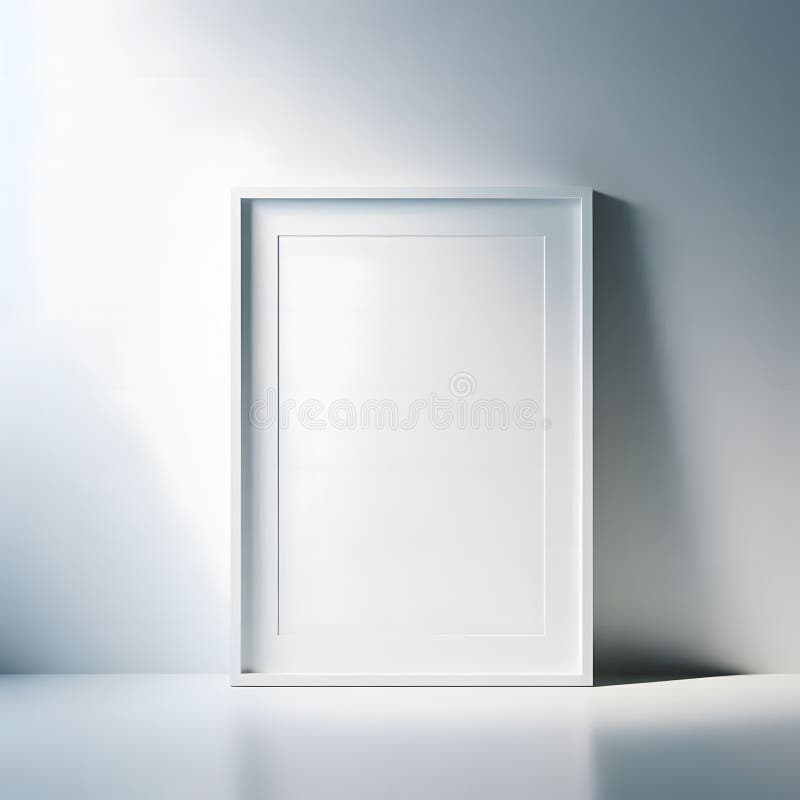 Clean White Frame Standing on a Minimalist Floor. Modern Interior ...