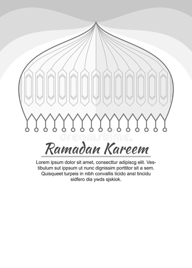 Clean White and Grey Ramadan Themed Flyer Stock Vector - Illustration ...