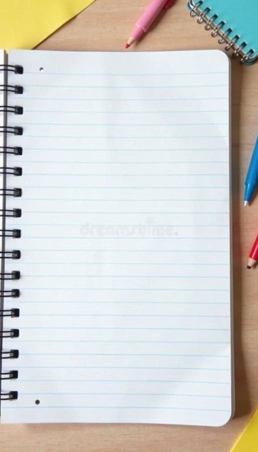 Clean White Gridded Notebook Page Ready for Notes, Design, School Stock ...