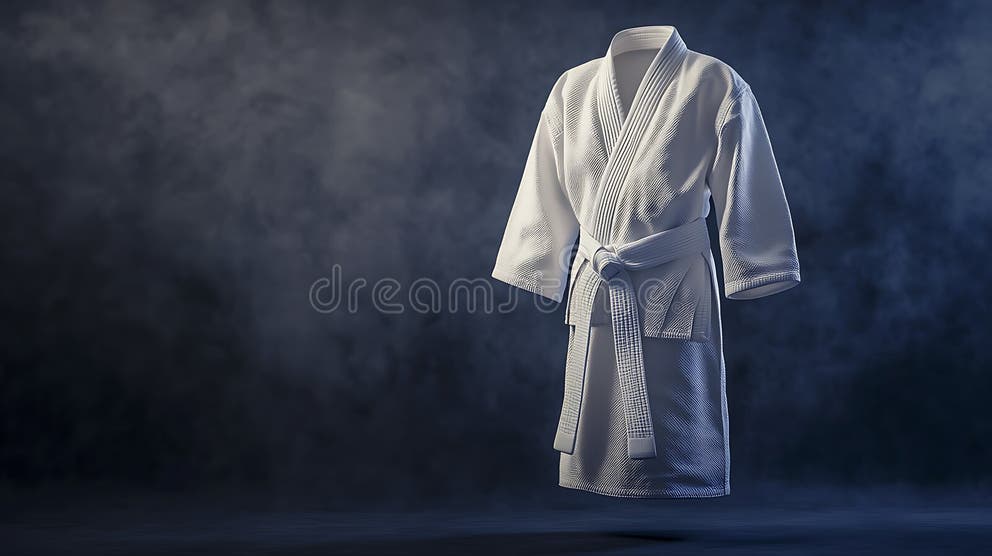 Clean White Judo Gi Highlighted on Neutral Background Stock Photo ...