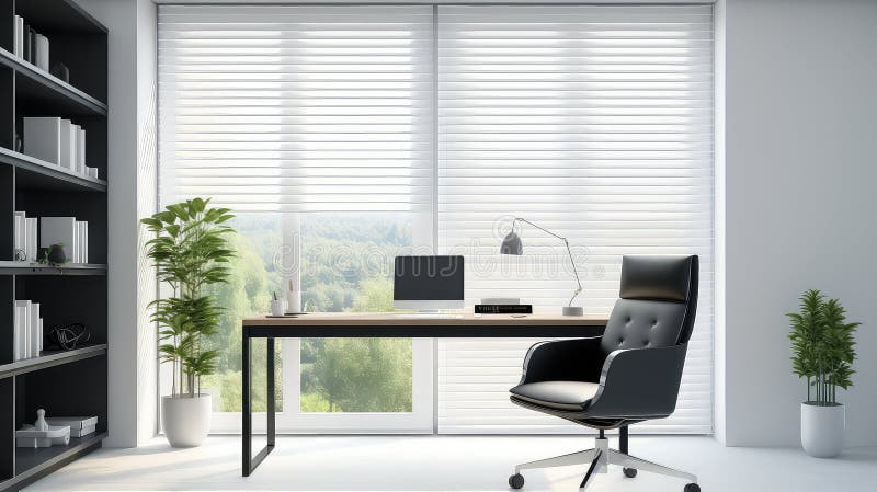 Clean White Office Background Stock Illustration - Illustration of ...