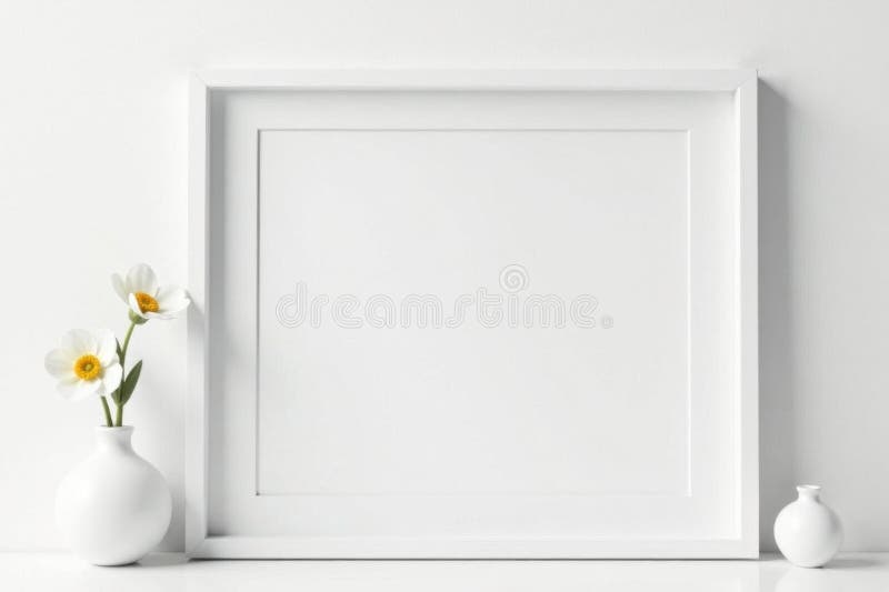 Clean White Picture Frame, Isolated on Pure White Background, Border ...