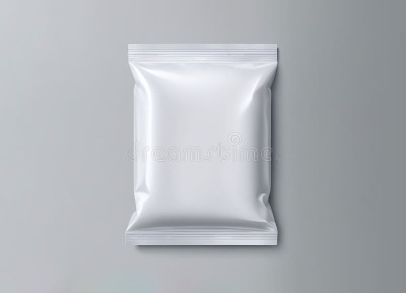 Clean White Plastic Package Packaging Pouch, on Clean Solid Color ...