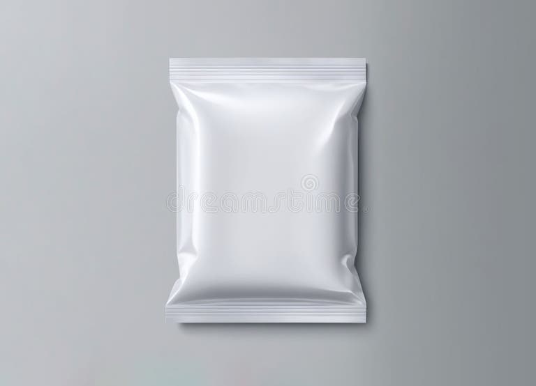 Clean White Plastic Package Packaging Pouch, on Clean Solid Color ...