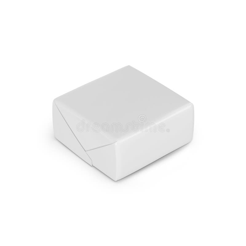 Clean White Rectangular Cardboard Box with Neatly Folded Edges Stock ...