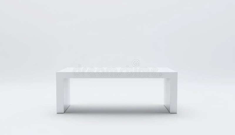 Clean White Rectangular Table on White Background Stock Illustration ...