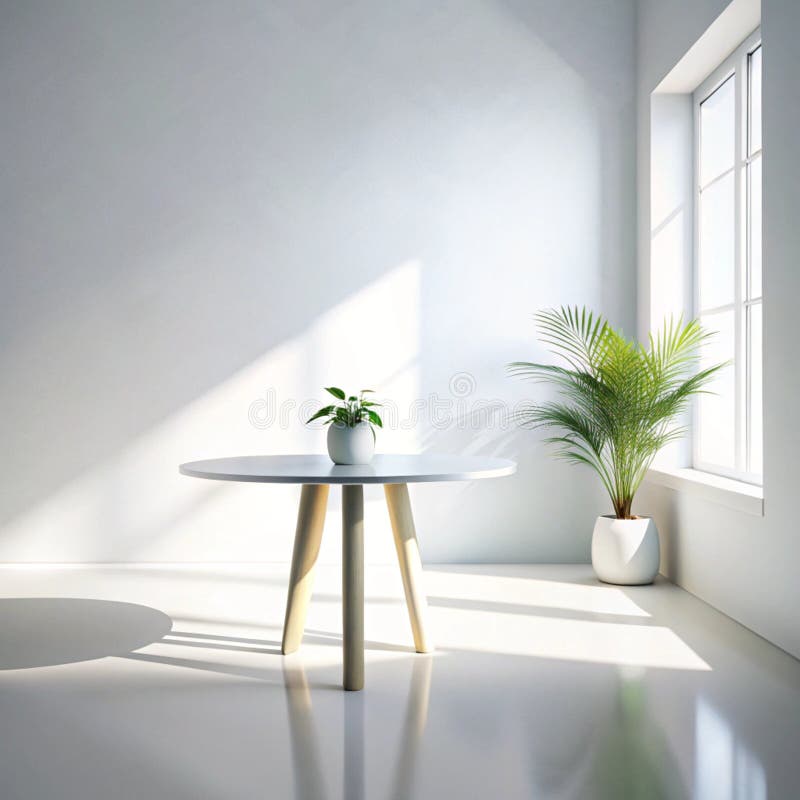White Room Interior Space for Background with Soft Shadow Stock ...