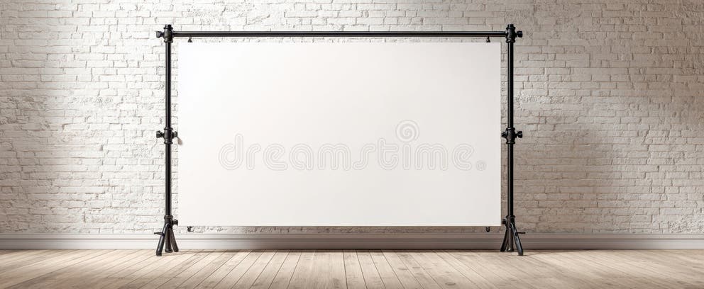 The Clean White Screen Setup in a Modern Interior Space for ...