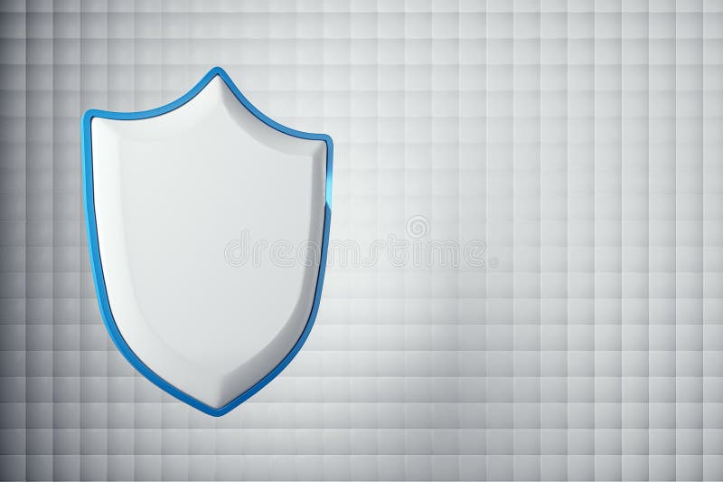 Clean White Shield with Mock Up Place on Light Background. Protection ...