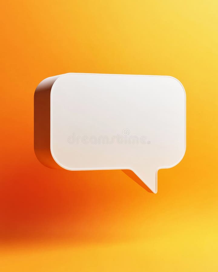 Clean White Speech Bubble on Vibrant Orange Gradient for Modern ...