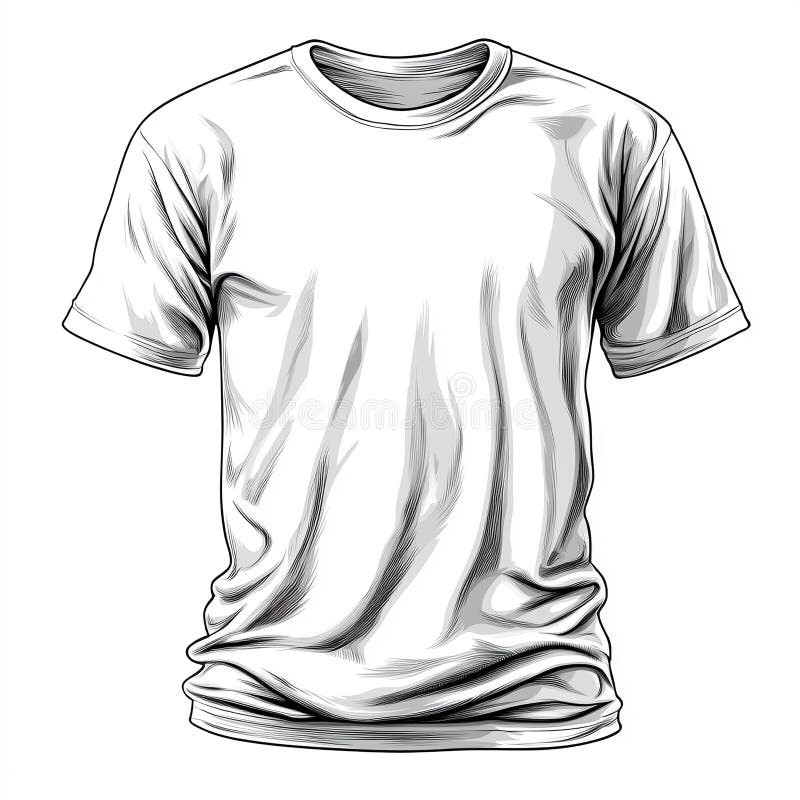 Clean T-shirt Mockup on White Background. Stock Illustration ...