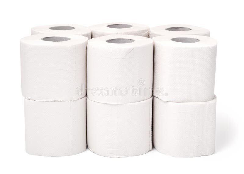 Clean White Tissue Paper Rolls on White Background. Toilet Paper Roll ...