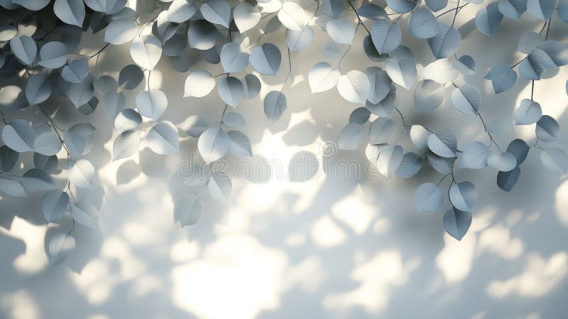 A Clean White Wall Backdrop Showcasing Minimalist Tree Leaves Shadows ...
