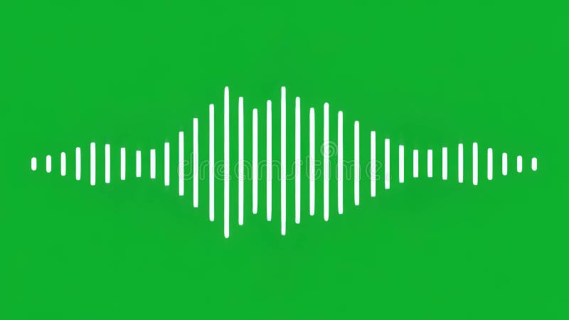 Clean White Waveform Centered on Bright Green Screen Background ...