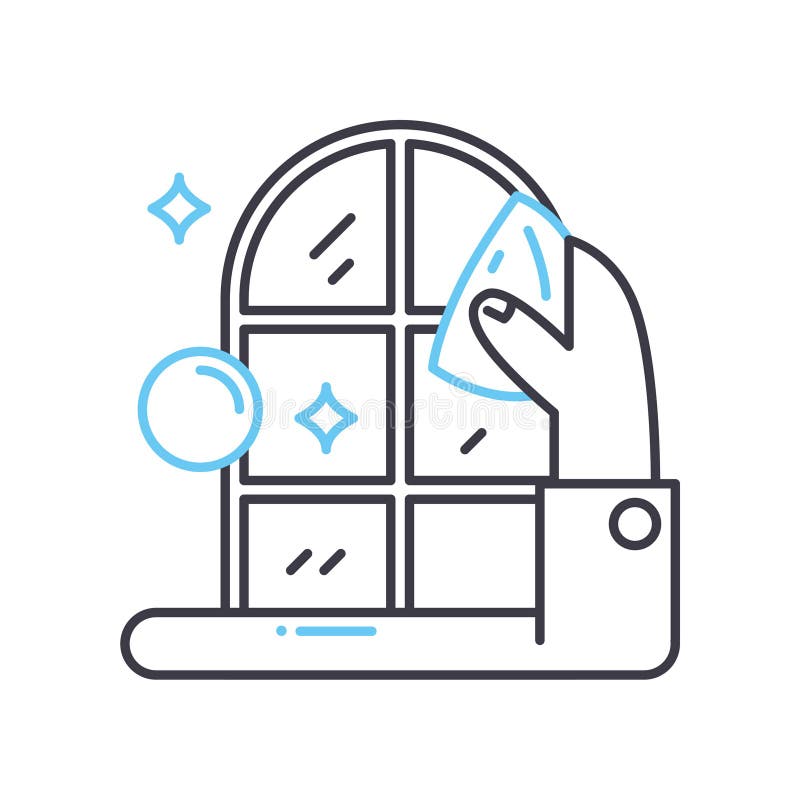 Clean Window Symbol Icon, Black Vector Sign with Editable Strokes ...