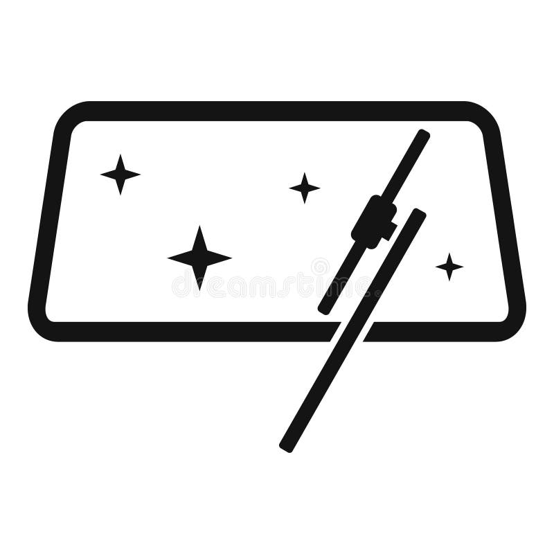 Clean Windshield Icon with Sparkles and Wiper Stock Vector ...