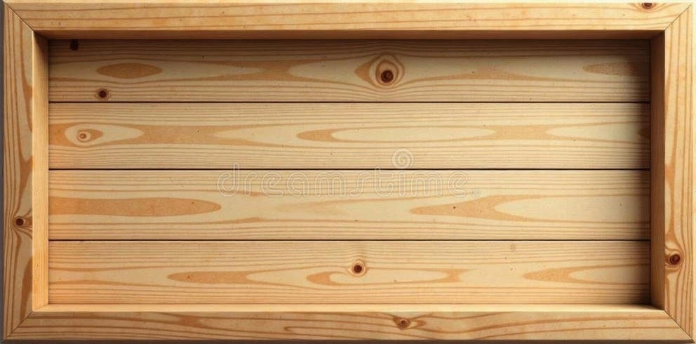 Clean Wooden Rectangle Frame, Simple Design, Vector Illustration ...