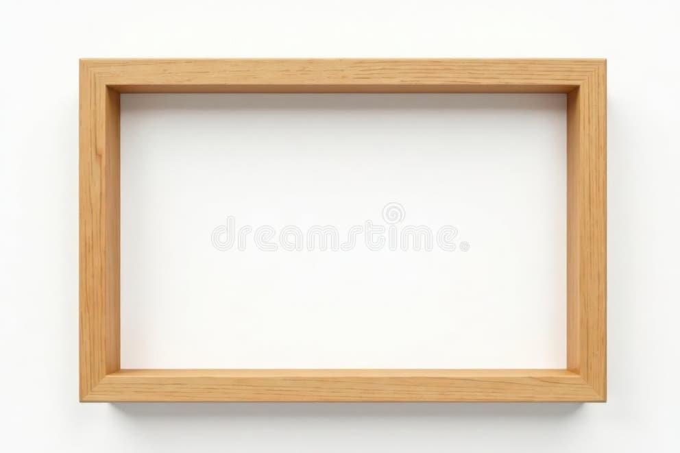 Clean Wooden Rectangular Frame, Isolated White Background , Wooden ...